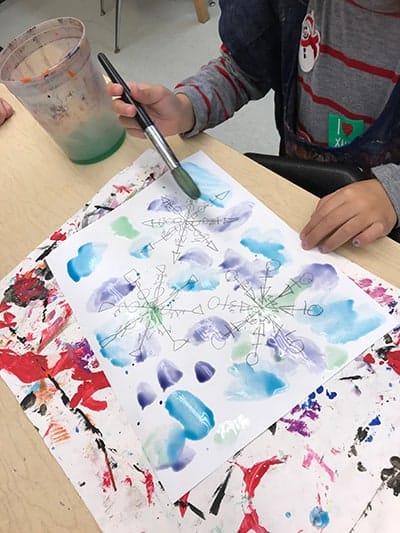 Snowflake Art Lesson for Kindergarten – Winter Elementary Project