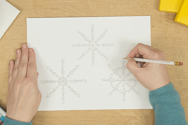 Snowflake Art Lesson for Kindergarten – Winter Elementary Project