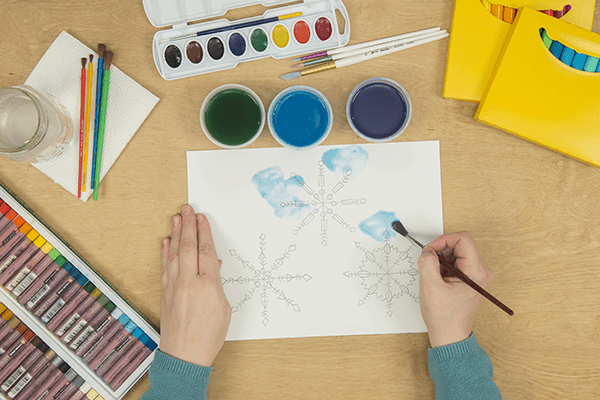 Snowflake Art Lesson for Kindergarten – Winter Elementary Project