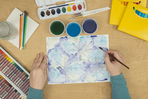 Snowflake Art Lesson for Kindergarten – Winter Elementary Project