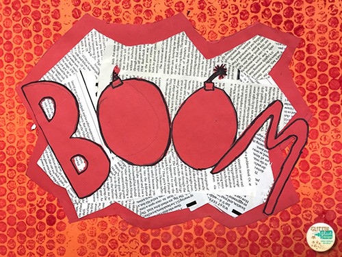 Onomatopoeia Pop Art Word Projects – 5th Grade Art Project Ideas