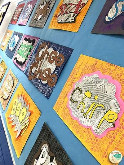 Onomatopoeia Pop Art Word Projects – 5th Grade Art Project Ideas