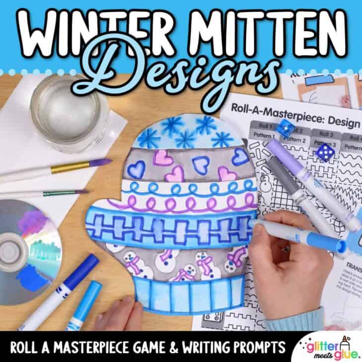 Mitten Drawing Art Game – Winter Art Project for Elementary Art