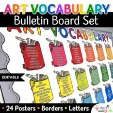 Art Vocabulary Word Wall – Elementary Art Room Bulletin Board
