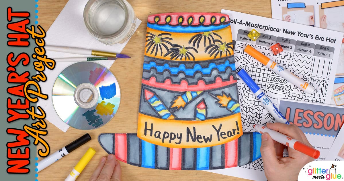 New Year's Hat Art Project – New Year's Art Project, Sub Plan