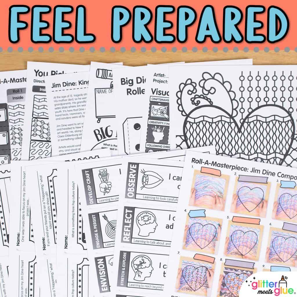 Jim Dine Hearts Art Game – Oil Pastel Art Project & Sub Lesson