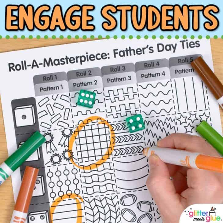 Fathers Day Tie Game – June Art Project & Roll a Dice Activity