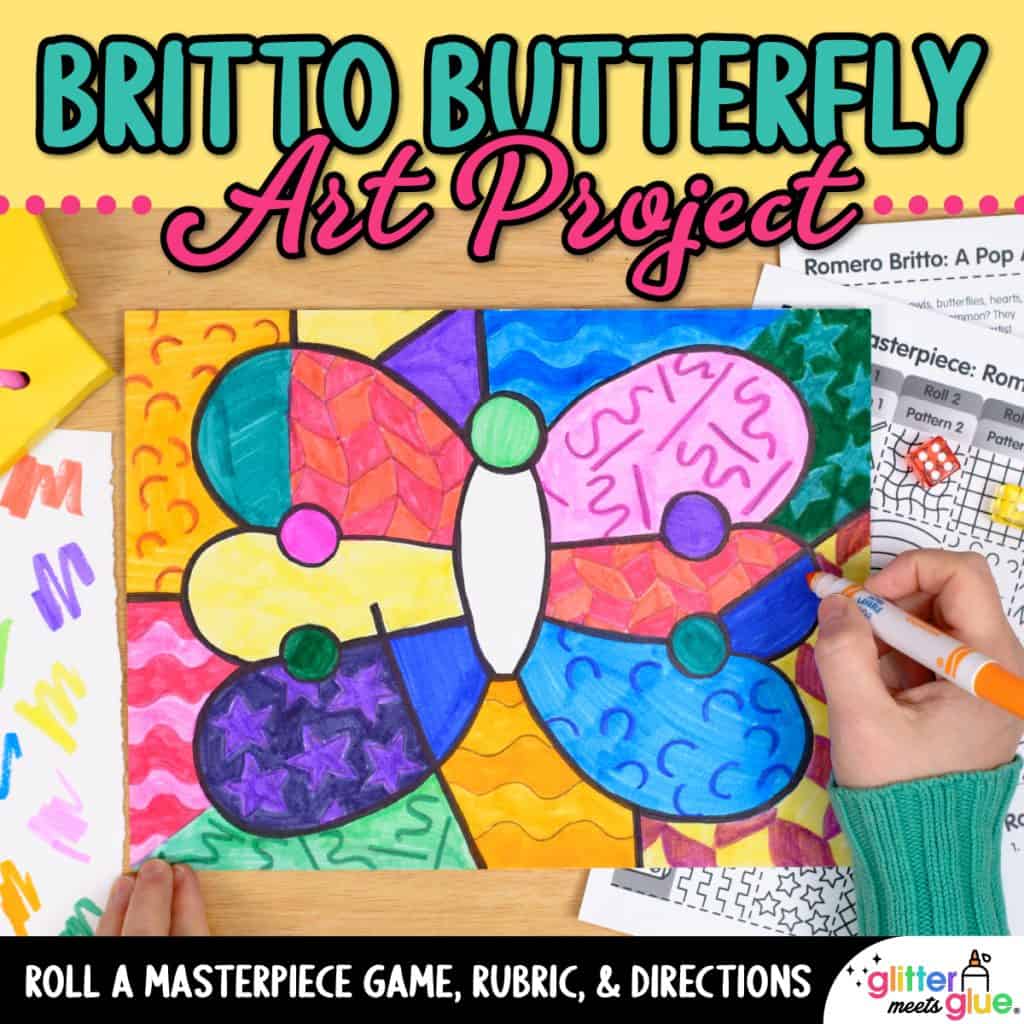Romero Britto Butterfly Art Game – Roll a Dice Pop Art Project