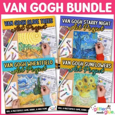 Van Gogh Art Game Bundle – 4 Oil Pastel Projects for Elementary Art