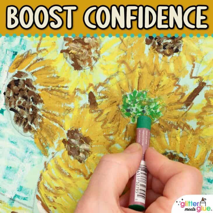 Van Gogh Sunflowers Art Game – Elementary Oil Pastel Art Project