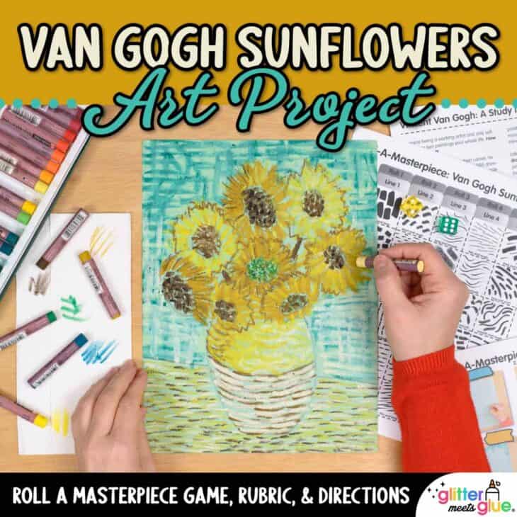 Van Gogh Sunflowers Art Game – Elementary Oil Pastel Art Project