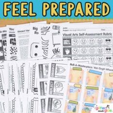 Van Gogh Art Game Bundle – 4 Oil Pastel Projects for Elementary Art