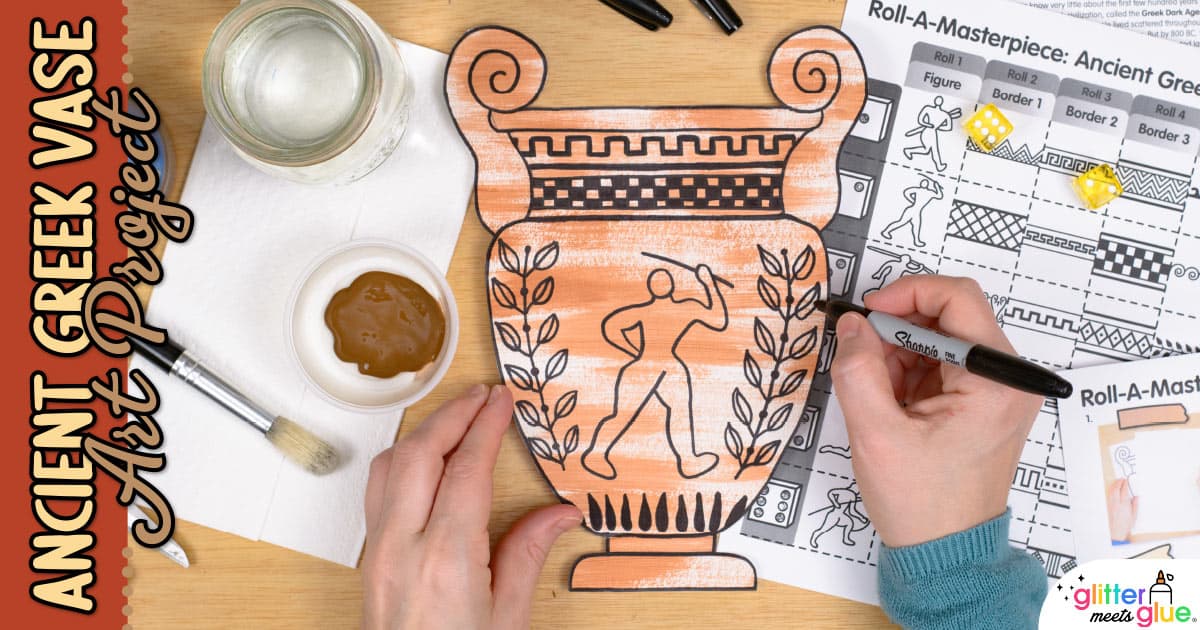 Ancient Greece Art Game – Roll a Greek Vase Project & Template