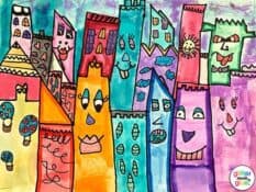 James Rizzi Cityscapes Art Lesson – 4th Grade Art Project Ideas