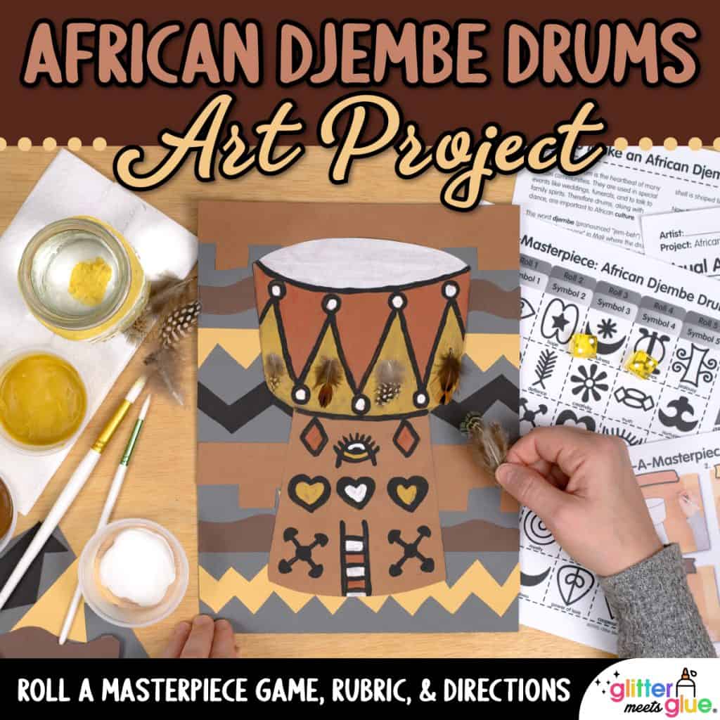 African Djembe Drum Art Game – Black History Month Art Project