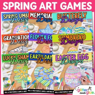 Spring Art Project Bundle – 9 Roll a Dice Games & Writing Prompts