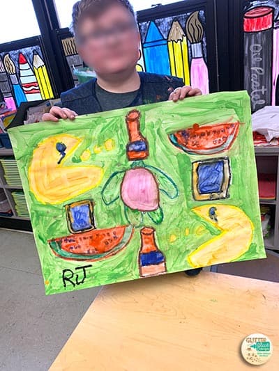 Katherine Bernhardt Pattern Painting Project – 5th Grade Art