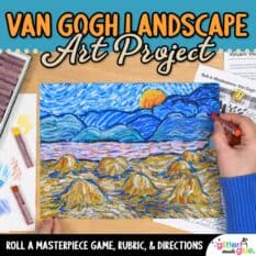 Van Gogh Rising Moon Art Project – Oil Pastel Art Project