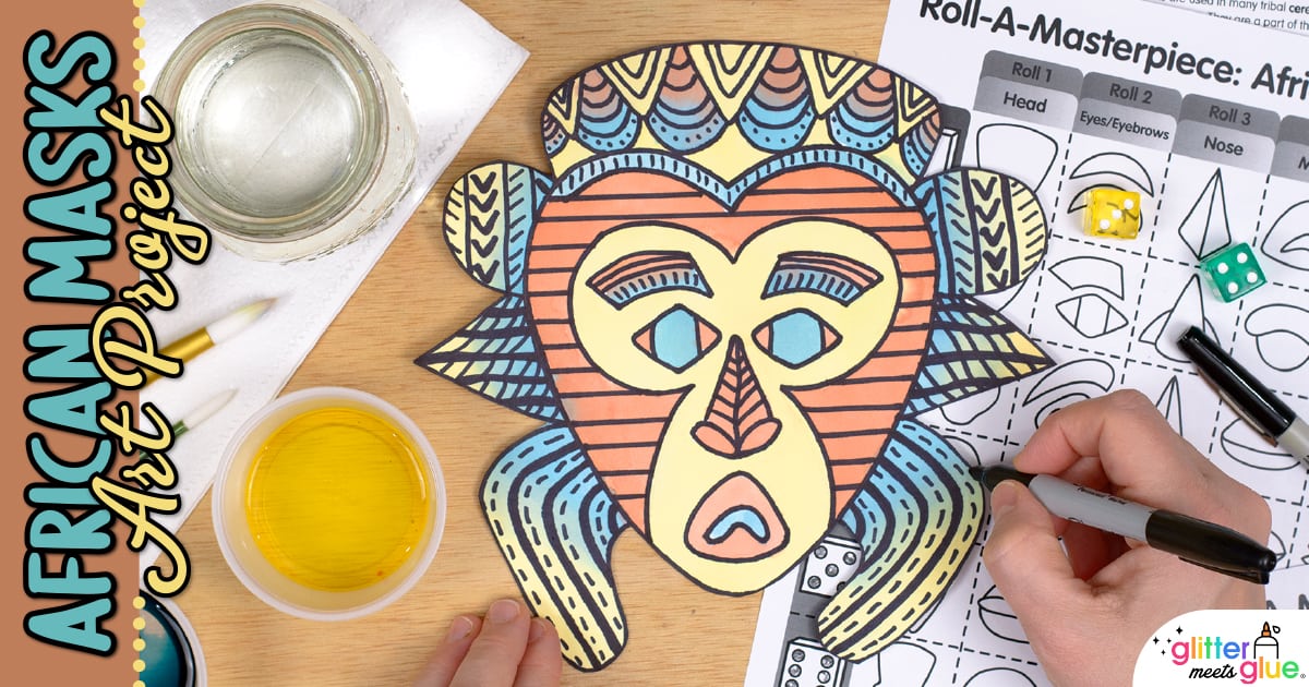 African Mask Art Game – Black History Month Art Project & Template