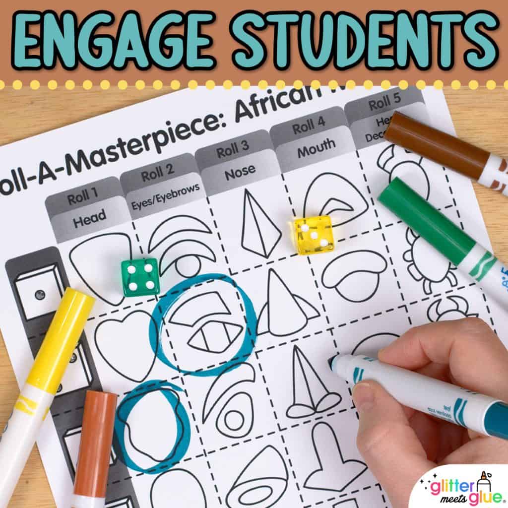 African Mask Art Game – Black History Month Art Project & Template