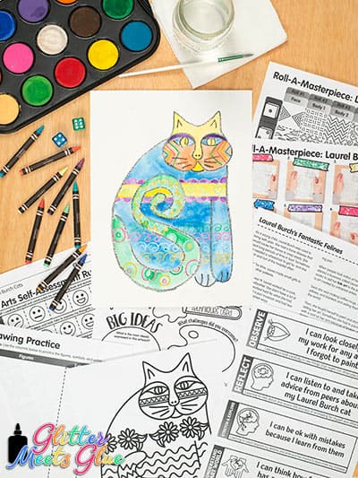Laurel Burch Cats Art Lesson & Game