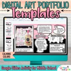 Digital Art Portfolio Templates for Google Drive (Calm Colors)