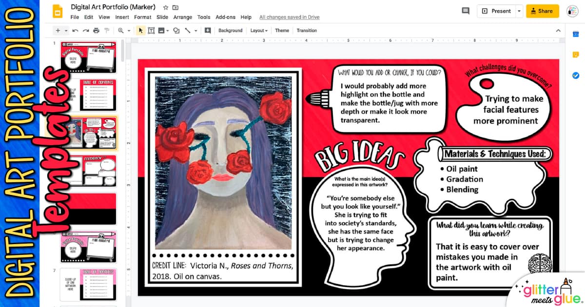 Digital Art Portfolio Templates for Google Drive – Art Critique