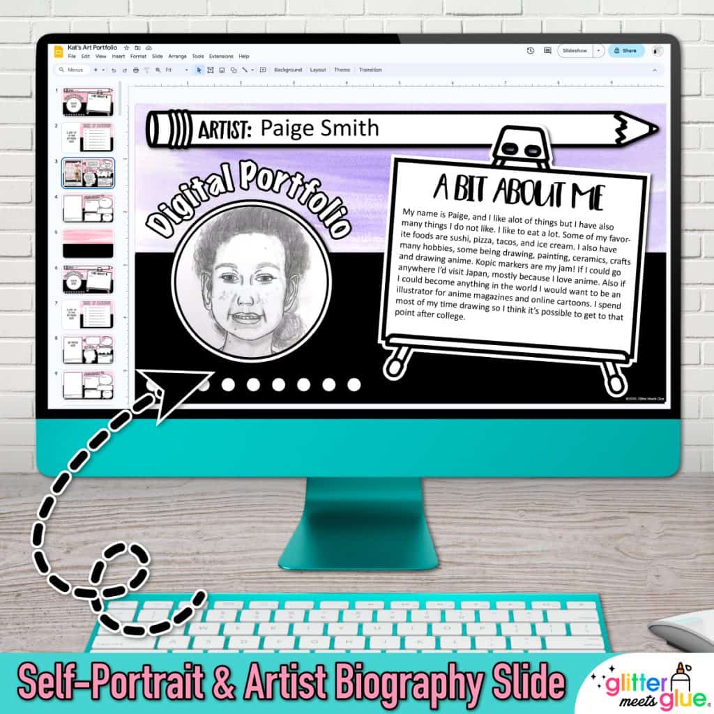 Digital Art Portfolio Templates for Google Drive (Calm Colors)