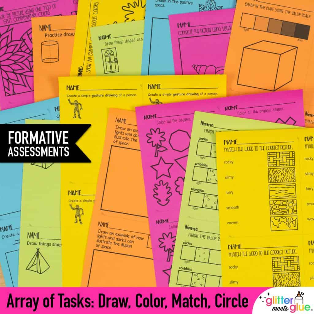 Elements of Art Exit Tickets – Visual Art Formative Assessments