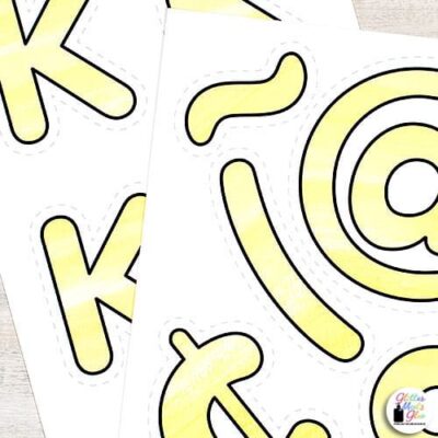Yellow Watercolor Bulletin Board Letters – Printable Classroom Decor