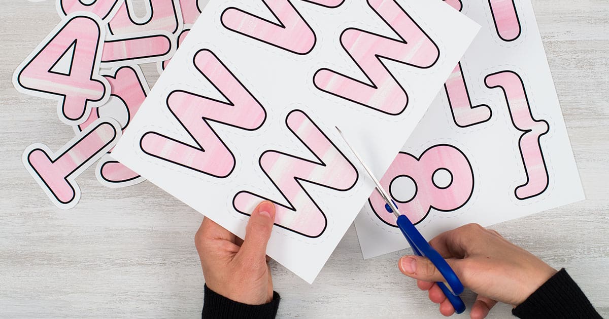 Pink Watercolor Bulletin Board Letters – Printable Classroom Decor