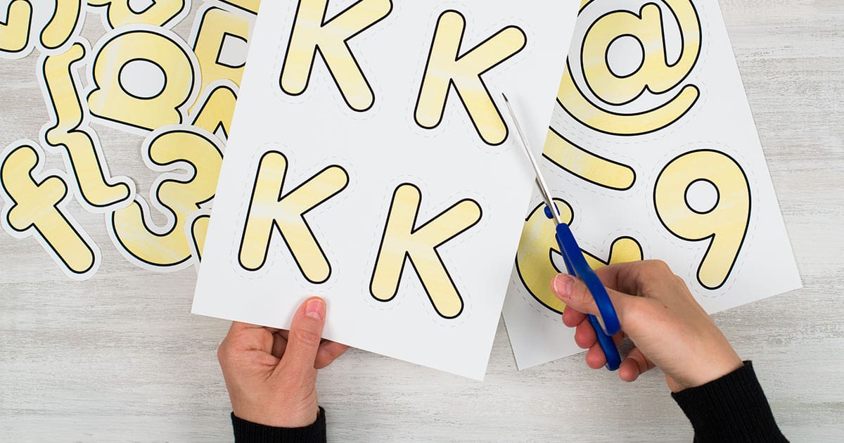 Yellow Watercolor Bulletin Board Letters – Printable Classroom Decor