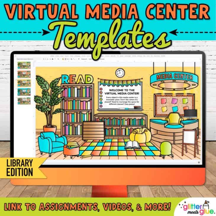 Virtual Library Templates – Google Slides Template Digital Resource