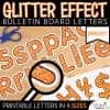 Orange Glitter Bulletin Board Letters – Printable Classroom Decor