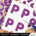 Purple Glitter Bulletin Board Letters – Printable Classroom Decor