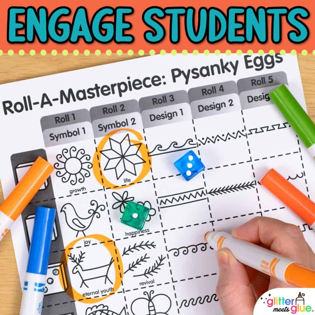 Pysanky Eggs Art Game – Easter Folk Art Project & Art Sub Lessons