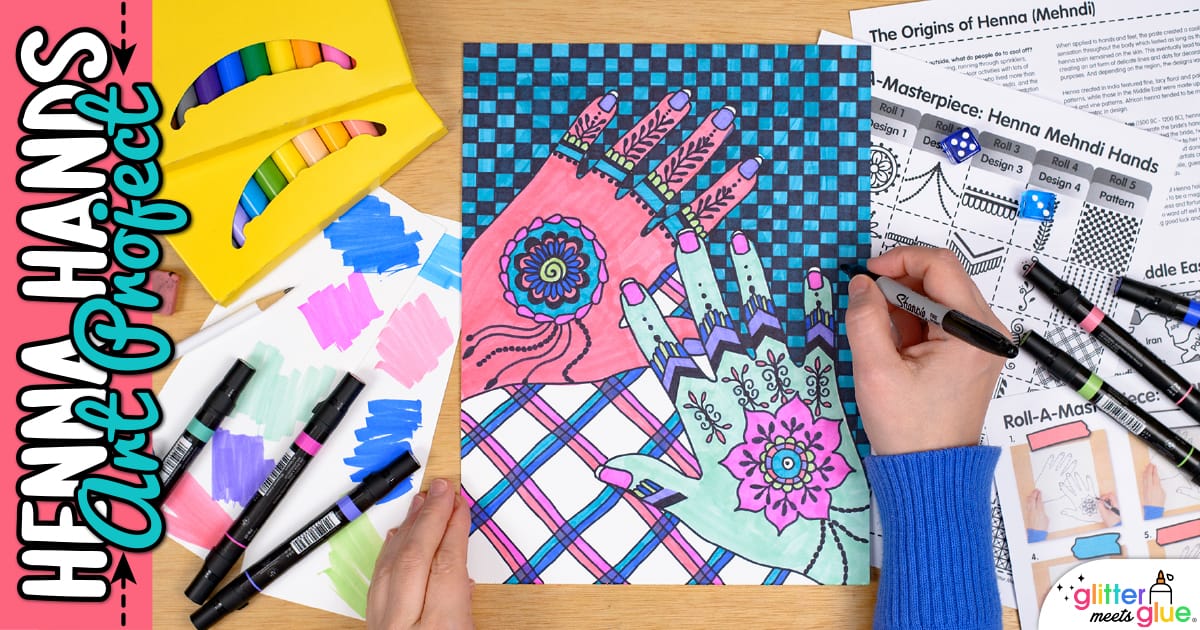 Henna Hands Art Game – Intermediate Art Project & Art Sub Lessons