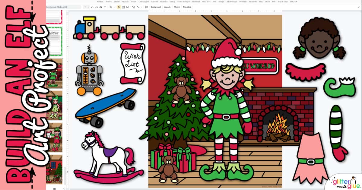 Digital Build An Elf Art Project – Google Slides Christmas Activity