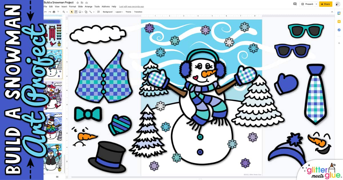 Digital Snowman Art Project – Digital Build a Snowman Activity