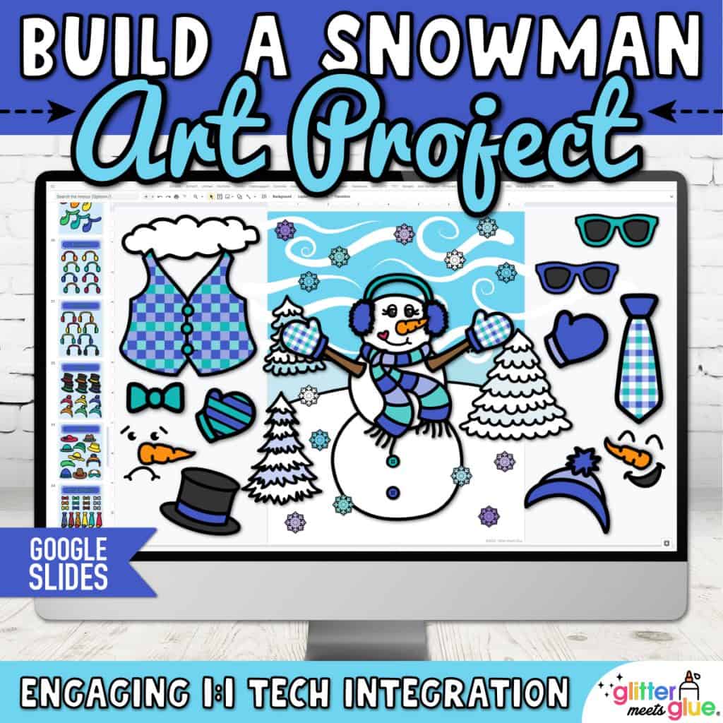 Digital Snowman Art Project – Digital Build a Snowman Activity
