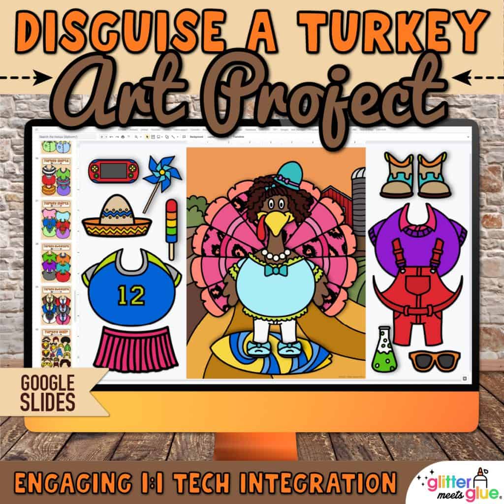 Digital Disguise a Turkey Art Project – Digital Art Lessons on Slides