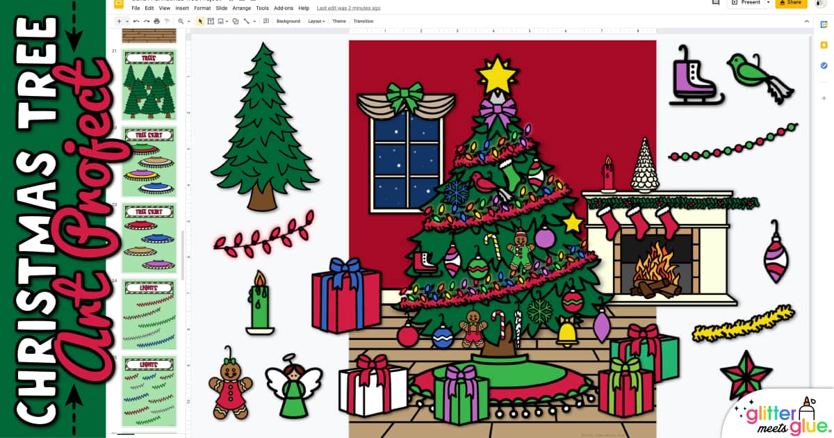 Digital Build A Christmas Tree Project – Google Slides Template