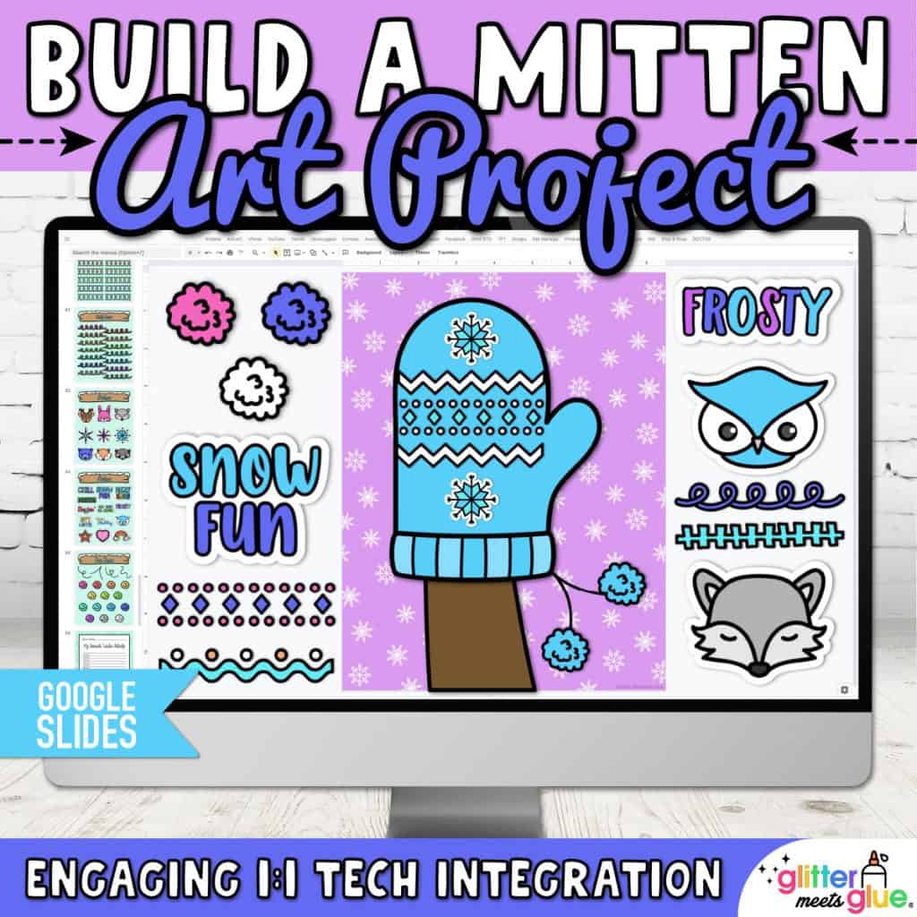 Digital Mitten Art Project – Elementary Winter Activity for Kids