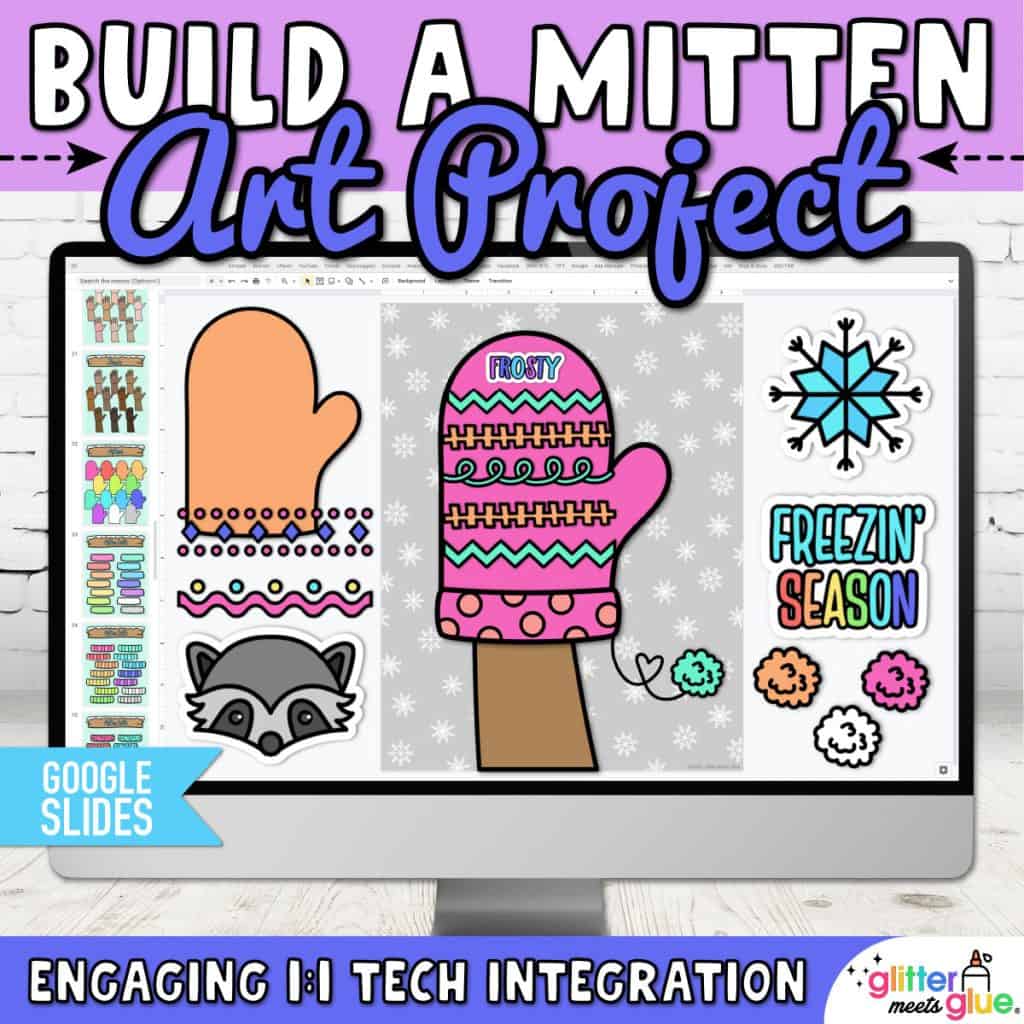 Digital Mitten Art Project – Elementary Winter Activity for Kids