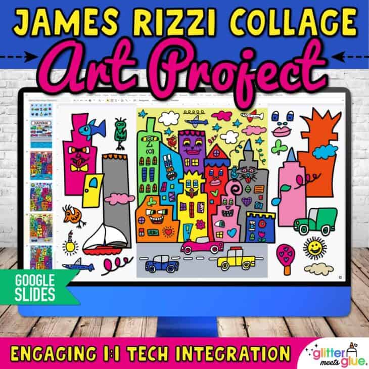 Digital James Rizzi Cityscape Project – Elementary Art Lesson
