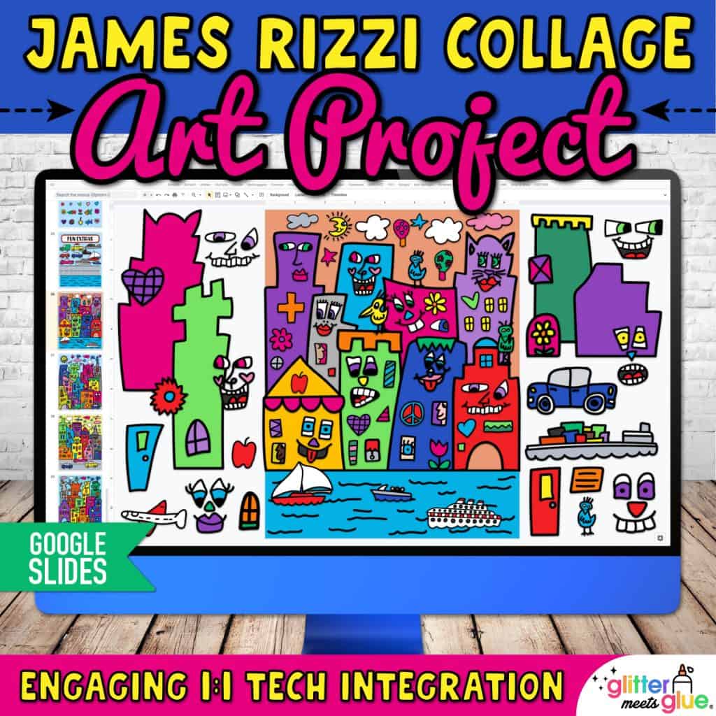Digital James Rizzi Cityscape Project – Elementary Art Lesson