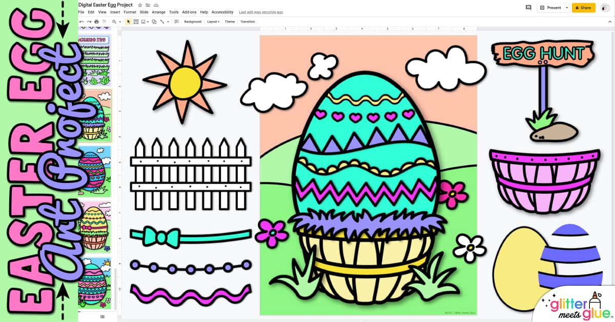 Digital Easter Egg Art Project – Digital Art Lesson on Google Slides