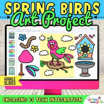 Digital Spring Bird Art Project – Elementary Craft on Google Slides