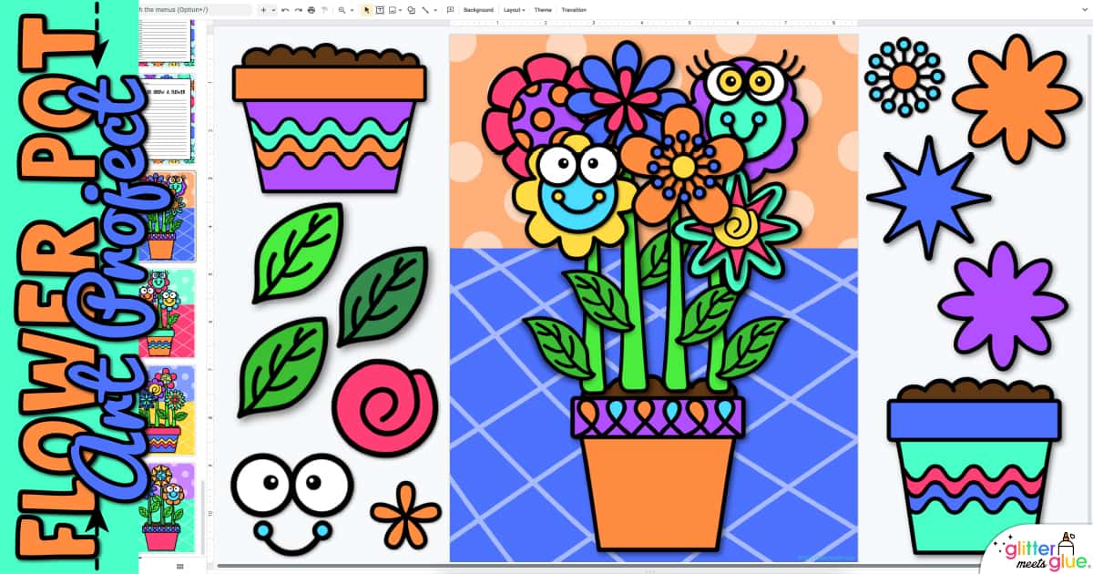 Digital Spring Flowers Art Project – Elementary Digital Art Lesson
