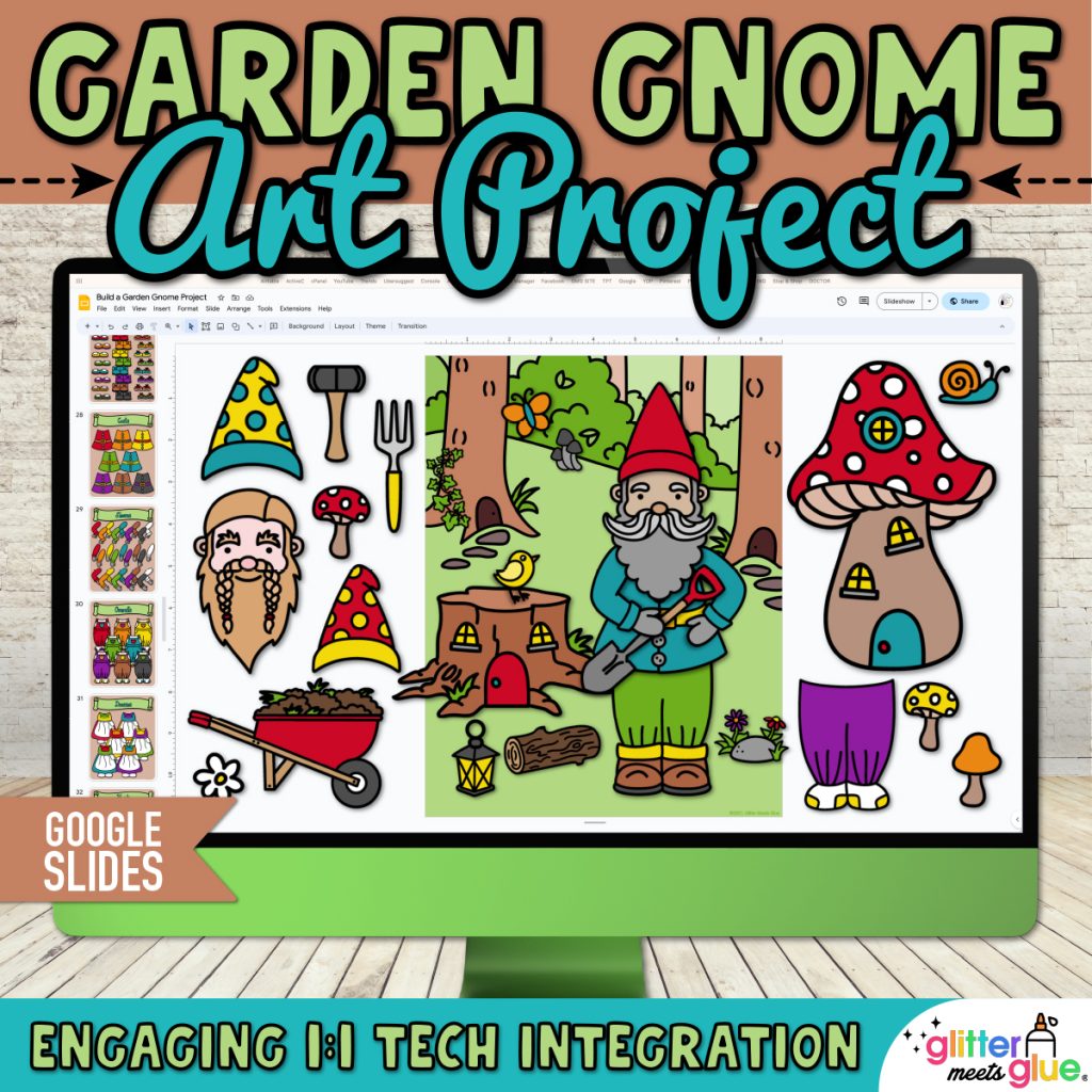 Digital Garden Gnome Art Project – Digital Art Lessons on Slides